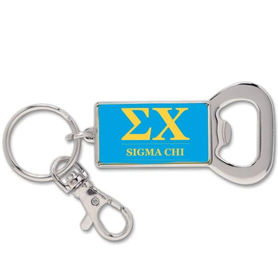 Sigma Chi Fraternity Keychain - Flat Bottle Opener with Greek Letters ...