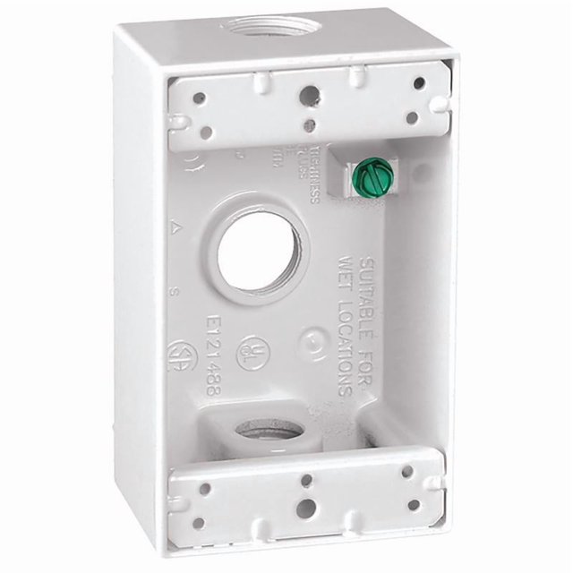 Sigma Engineered Solutions (14250WH) Metal Weatherproof 1-Gang 1/2" 3 ...