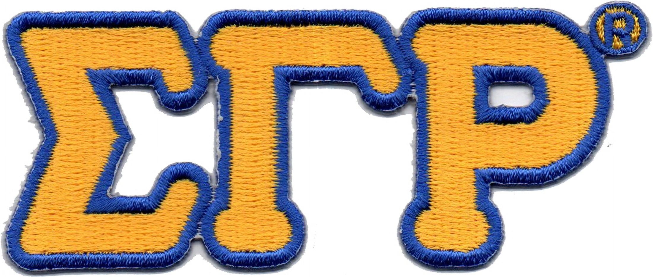 Sigma Gamma Rho Connected Greek Letter Patch [Gold - 3.4375"W x 1.375"T ...