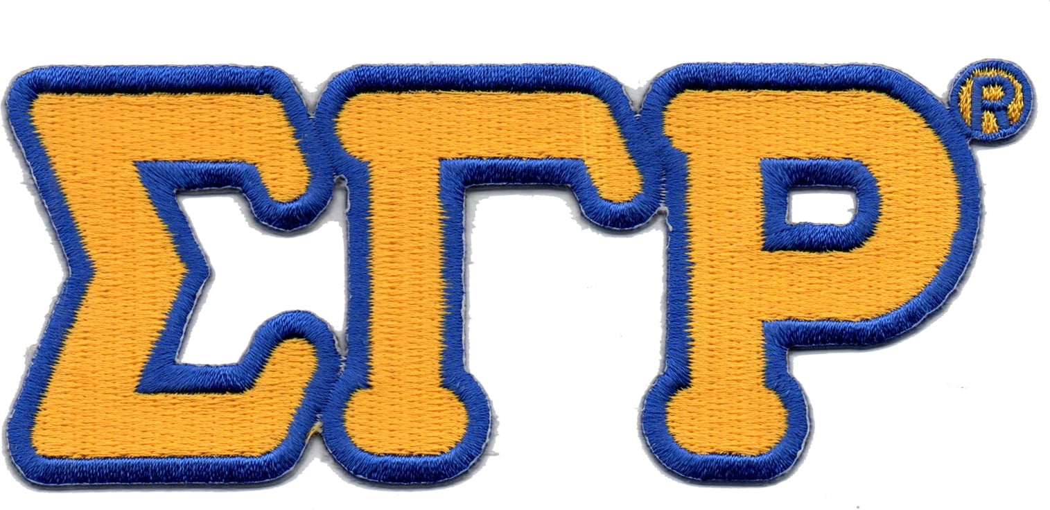 Sigma Gamma Rho Connected Greek Letter Patch [Gold - 4.875"W x 2"T ...