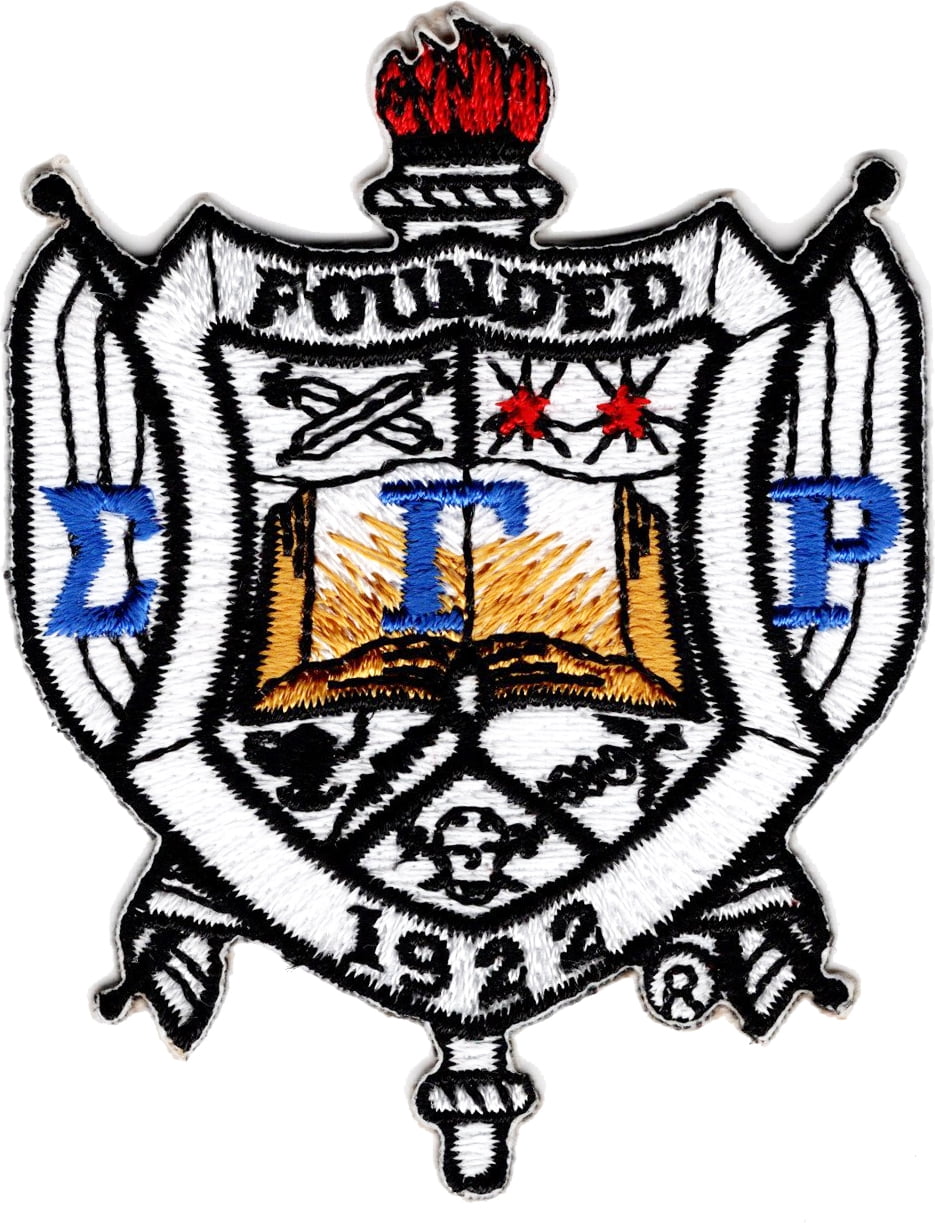 Sigma Gamma Rho Crest Embroidered Iron-On Patch [White/Blue/Gold - 3 ...