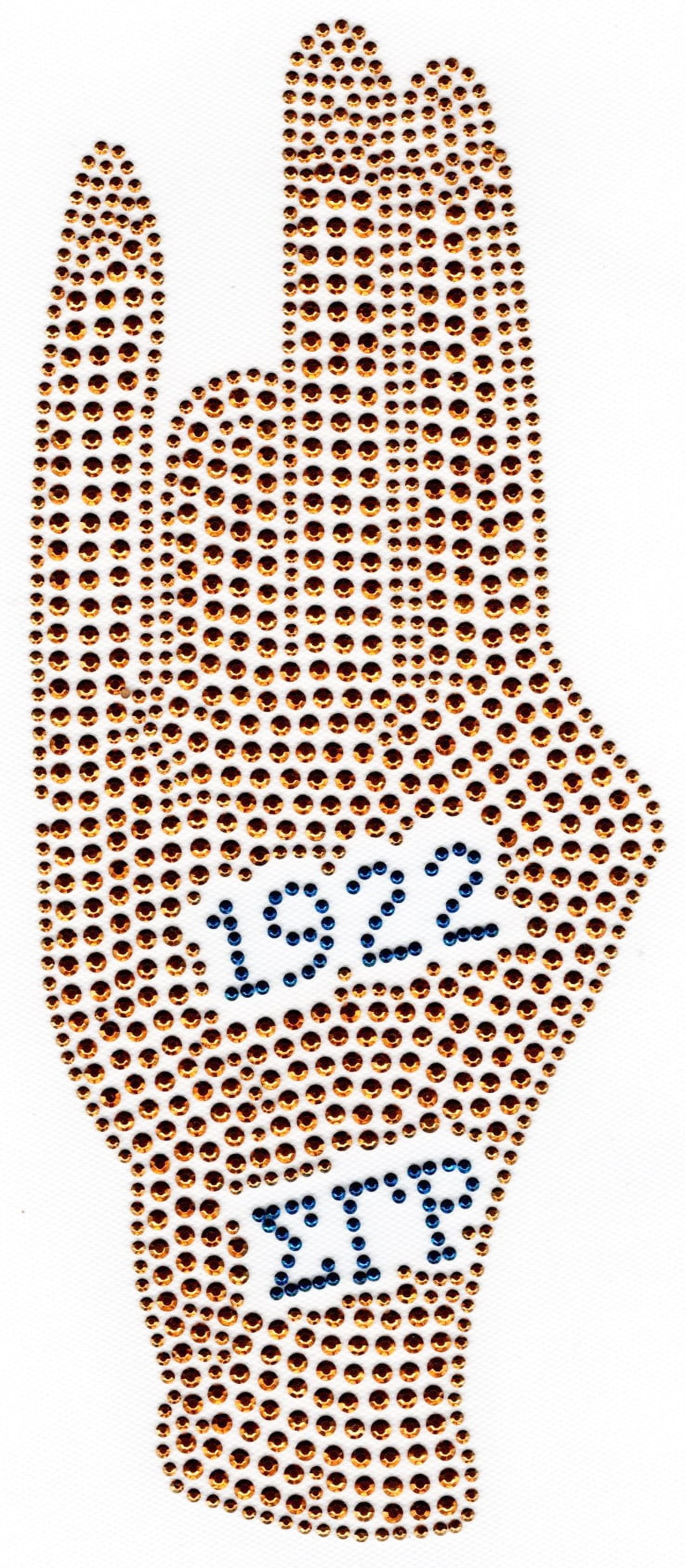 Sigma Gamma Rho Hand Sign Year 1922 Rhinestud Heat Transfer [Gold - 3.5 ...