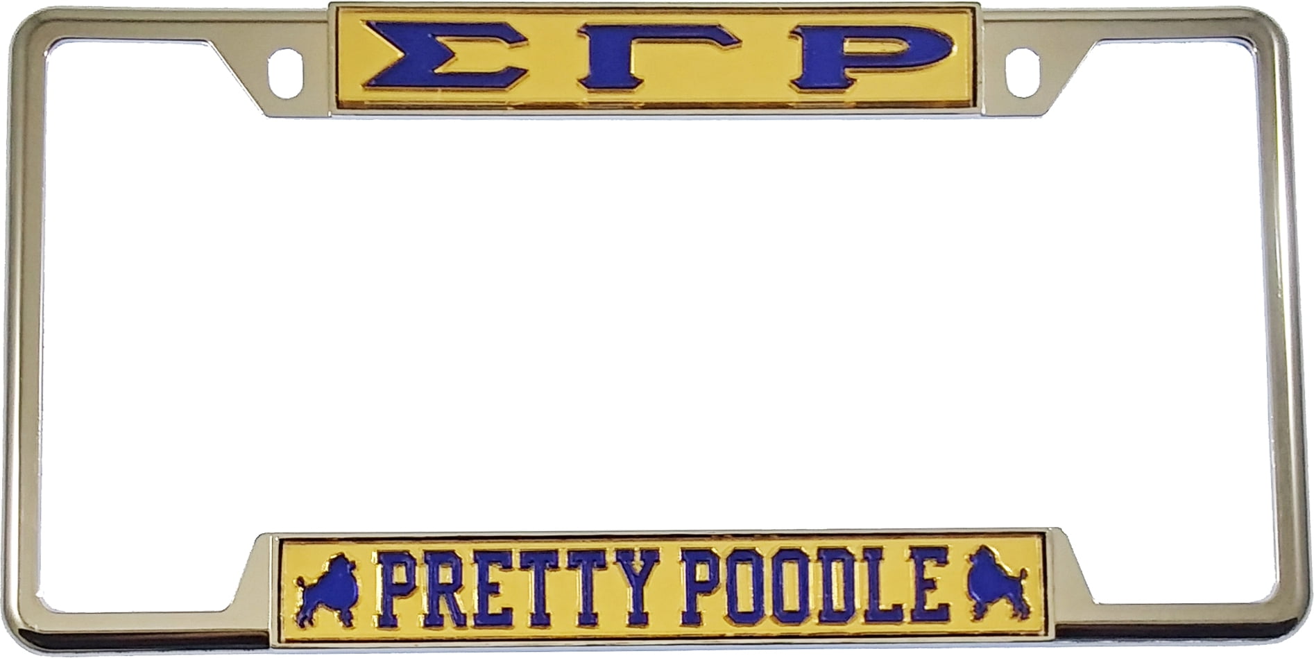 Sigma Gamma Rho Pretty Poodle Symbols License Plate Frame [Decal ...