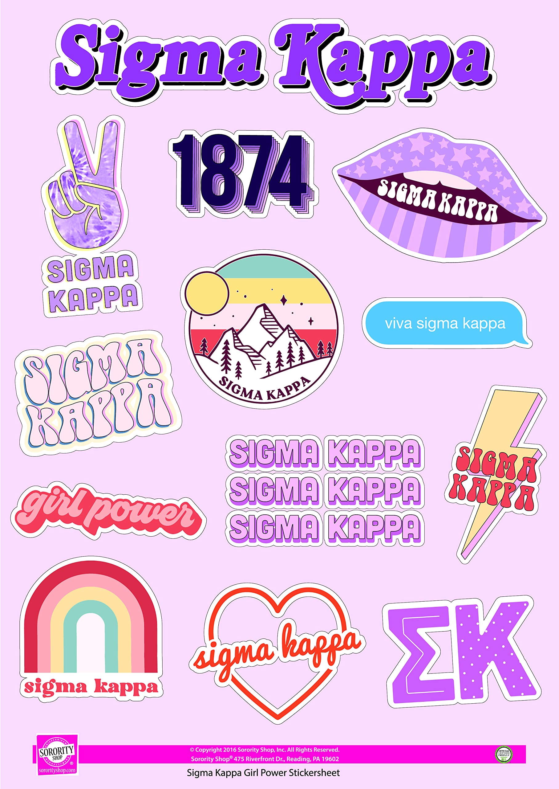 Sigma Kappa - Sticker Sheet - Girl Power - Walmart.com