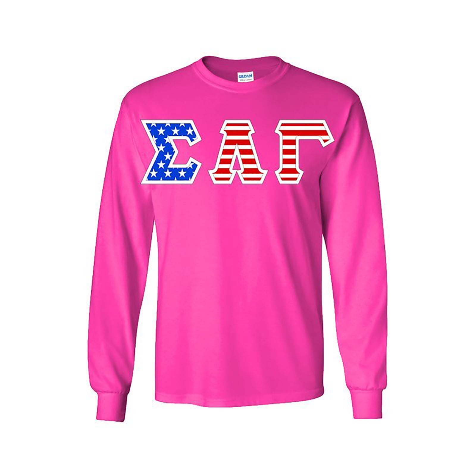 Sigma Lambda Gamma Greek Letter American Flag long sleeve tee Large Hot ...