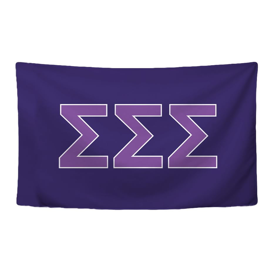 Sigma Sigma Sigma Sorority Greek Letters Flag, Two-Color Design, Tri ...