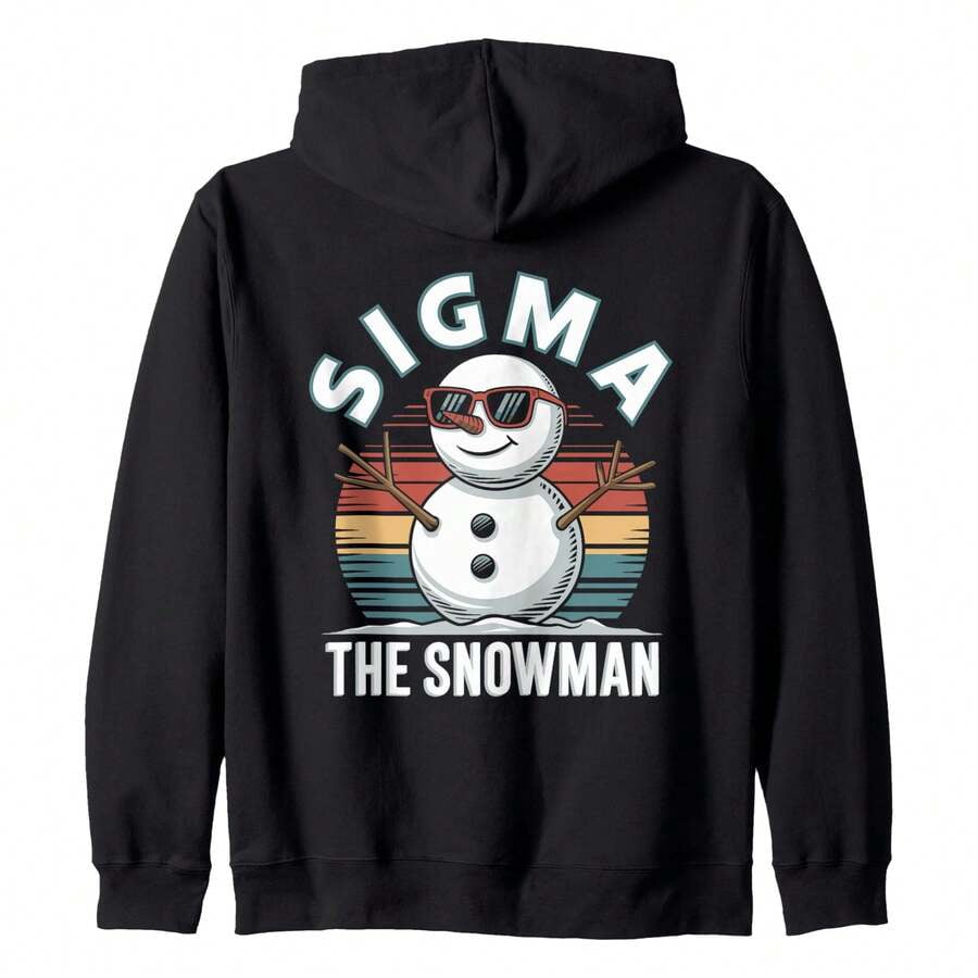 Sigma The Snowman Funny Retro Christmas Winter Rizz Meme Zip HoodieMen ...