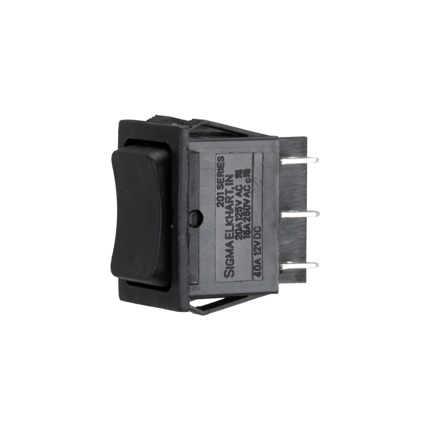 Sigma Switches 201D-27 12V 3-Way Rocker Switch ON/OFF/ON, Black ...