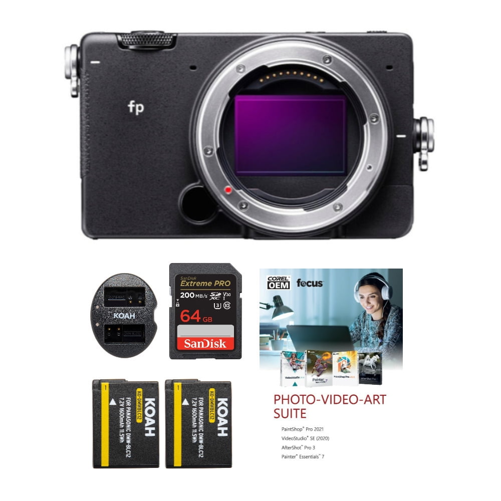 Sigma fp Mirrorless Camera Body with 64GB SD Card and Software Bundle ...