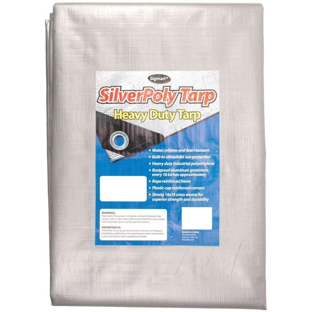 Sigman 10' x 10' Silver Heavy Duty Tarp - Walmart Business Supplies