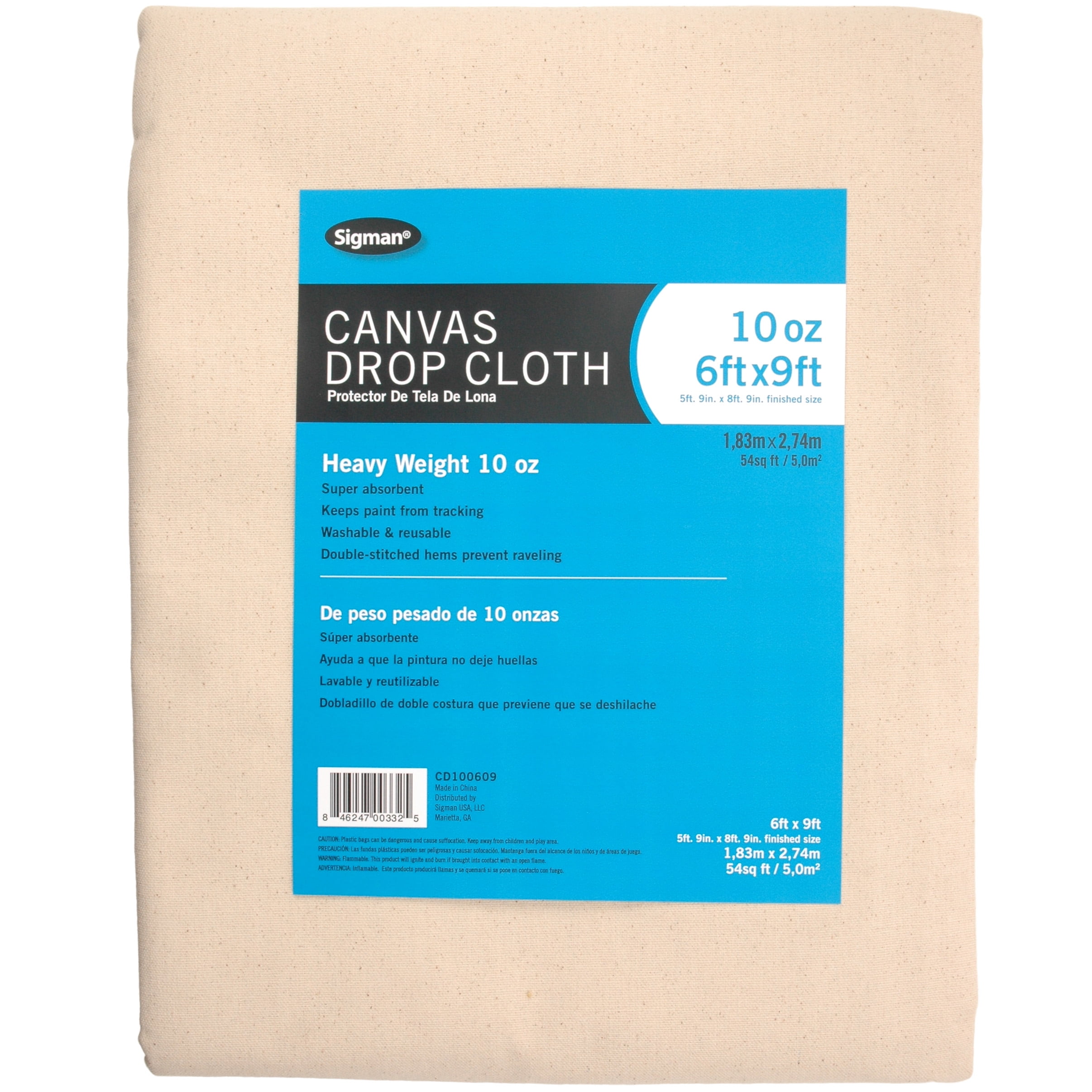 Sigman Beige 6 x 9, 10 oz Canvas Drop Cloth - Walmart.com