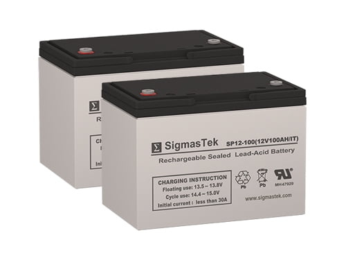 SigmasTek 12 Volt 100 Amp IT Deep Cycle Battery - Set of 2 - Walmart.com
