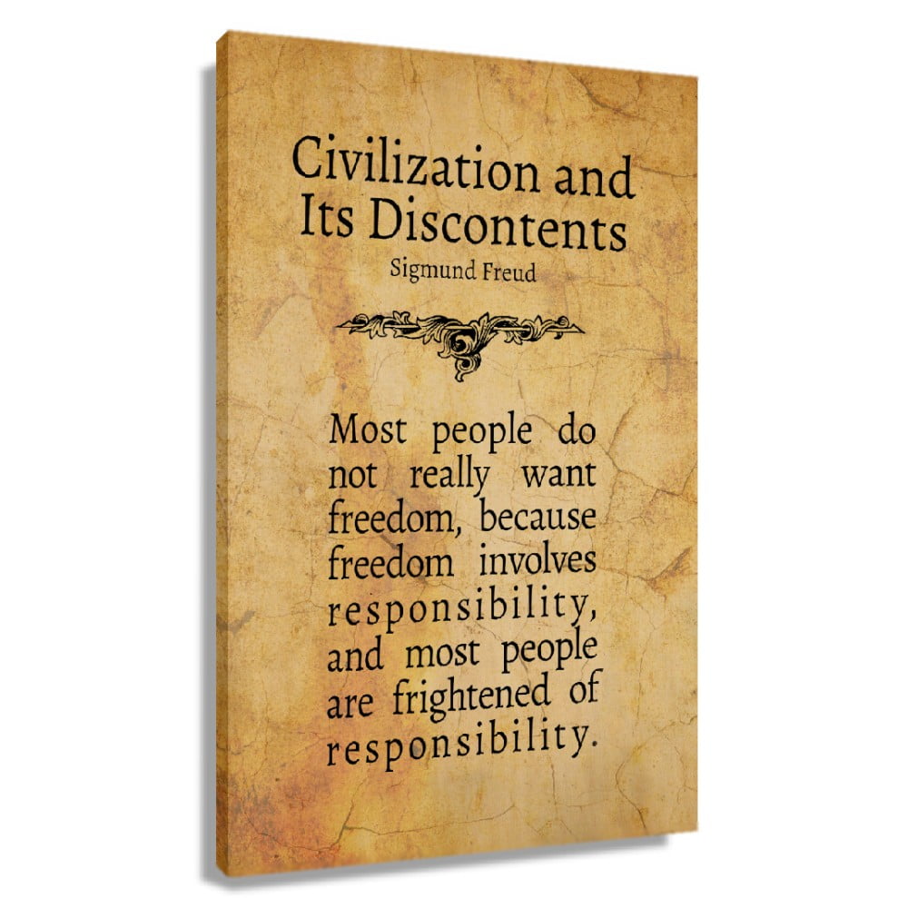 Sigmund Freud Book Quote Wall Art Civilization And Its Discontents ...
