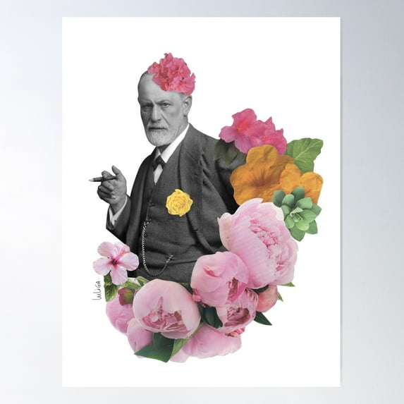 Sigmund Freud Collage Poster Wall Art, Modern Wall Decor For Living ...
