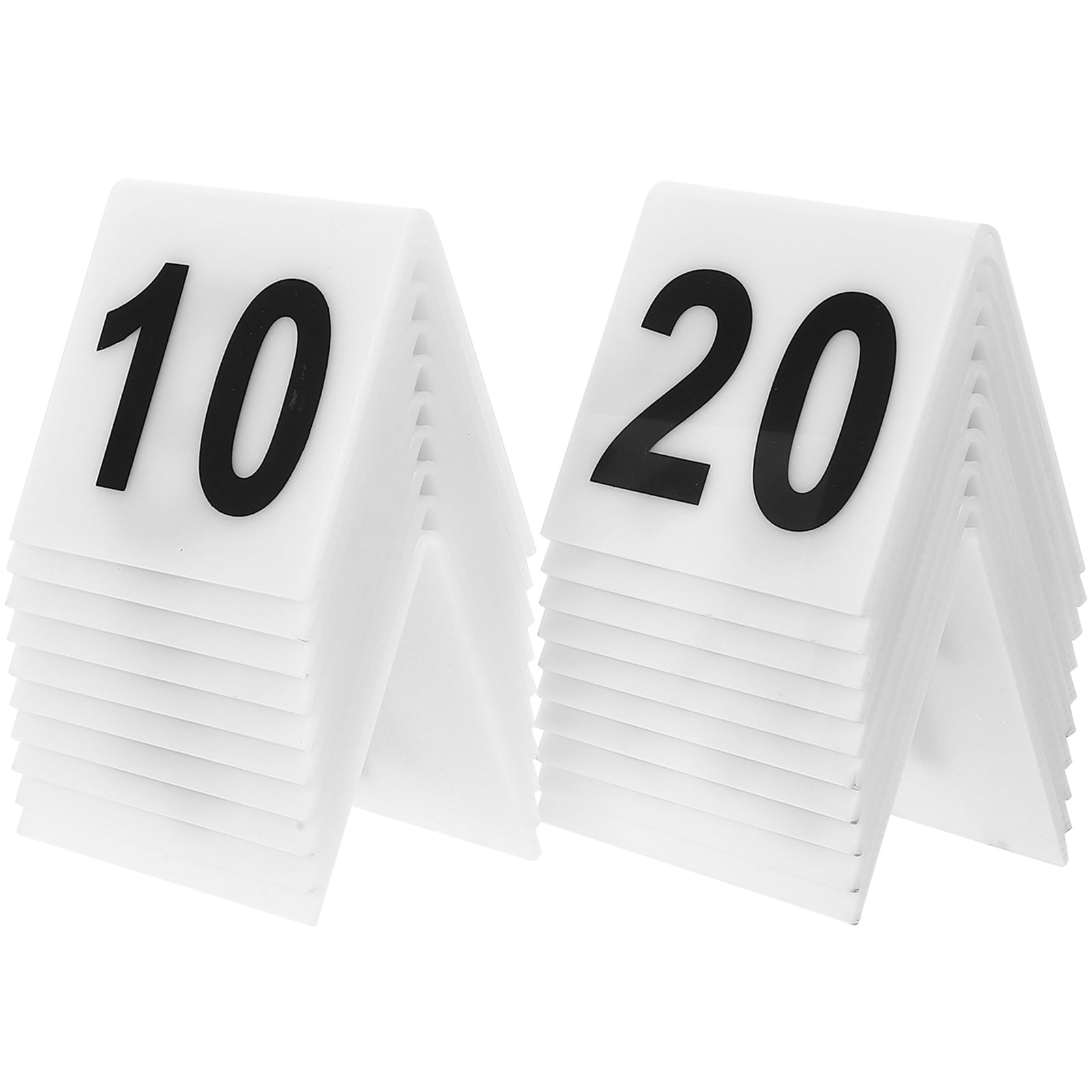 Sign 20 Pcs Acrylic Table Numbers Restaurant Plate Signage White ...