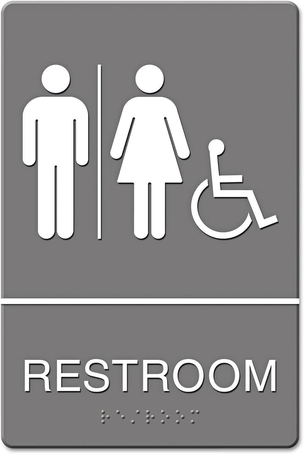 Sign 4811 ADA Sign, Restroom/Wheelchair Accessible Tactile Symbol ...