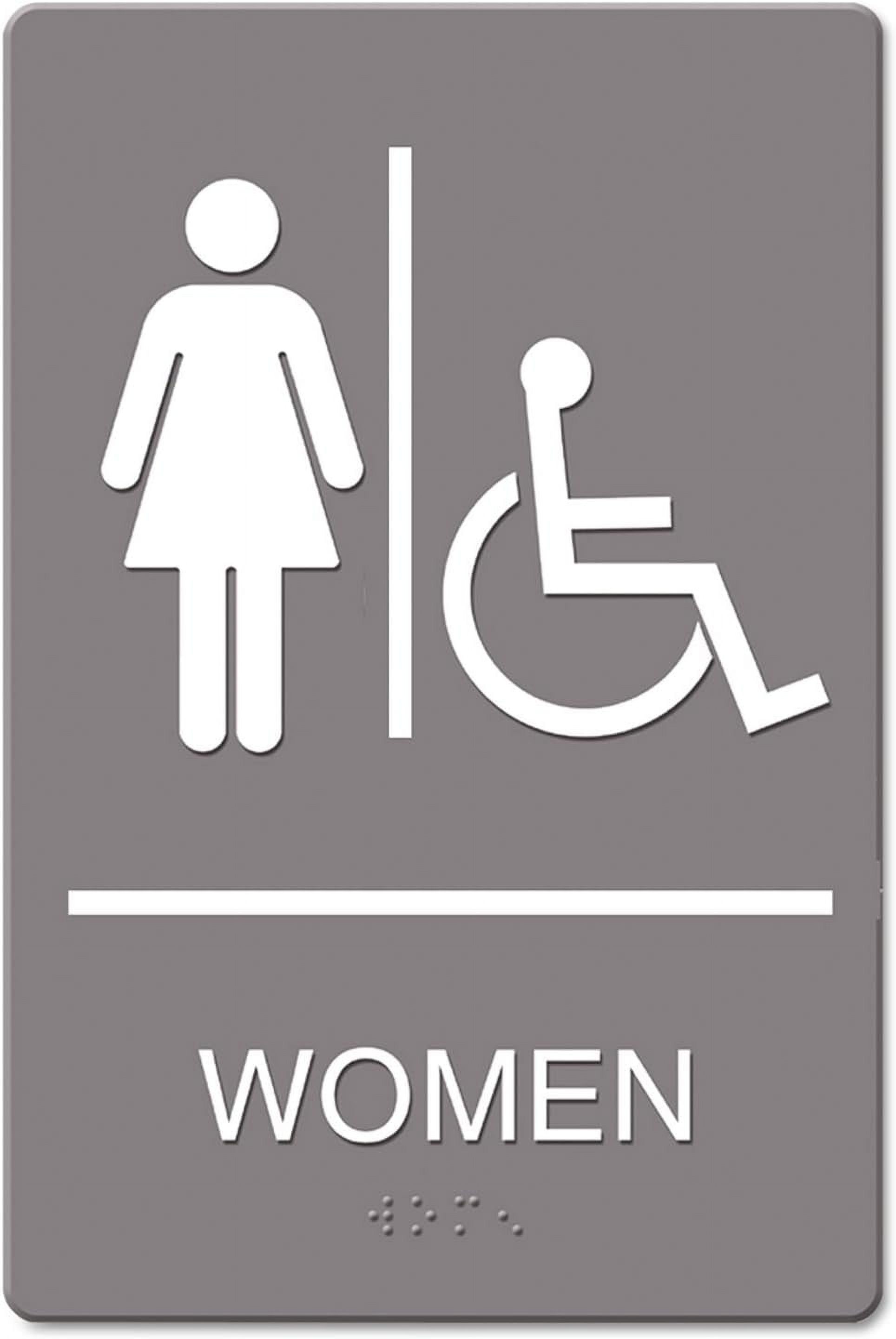 Sign 4814 ADA Sign, Women Restroom Wheelchair Accessible Symbol, Molded ...