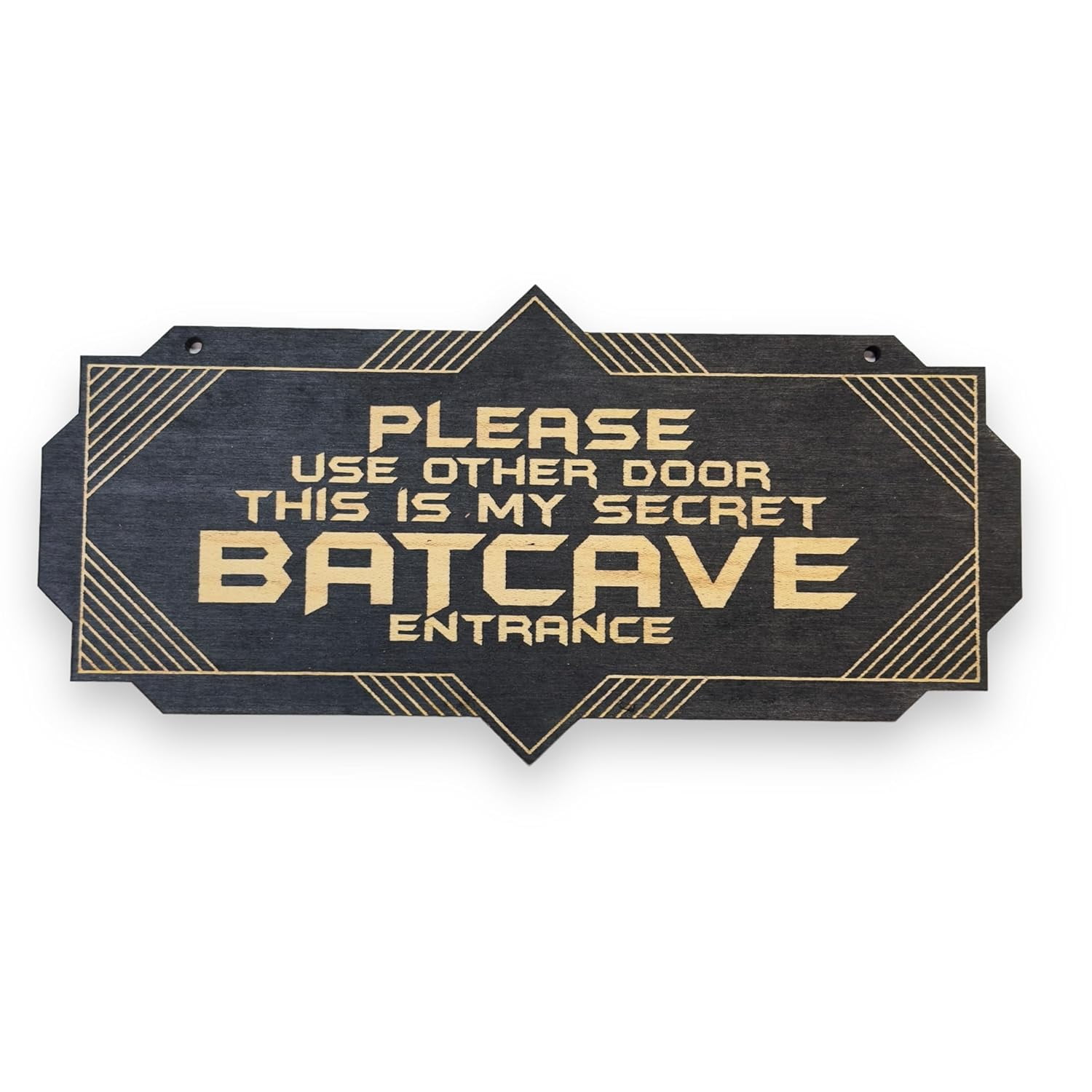 Sign - BLACK - Secret Batcave Entrance 4X8 Inches - Walmart.com