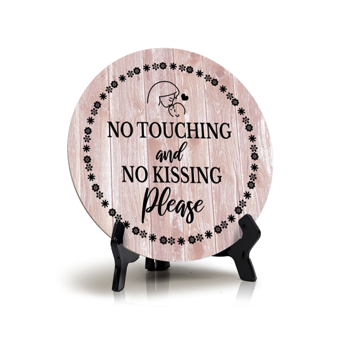 Sign ByLITA Round No Touching and No Kissing Please Table Sign (5x5 ...