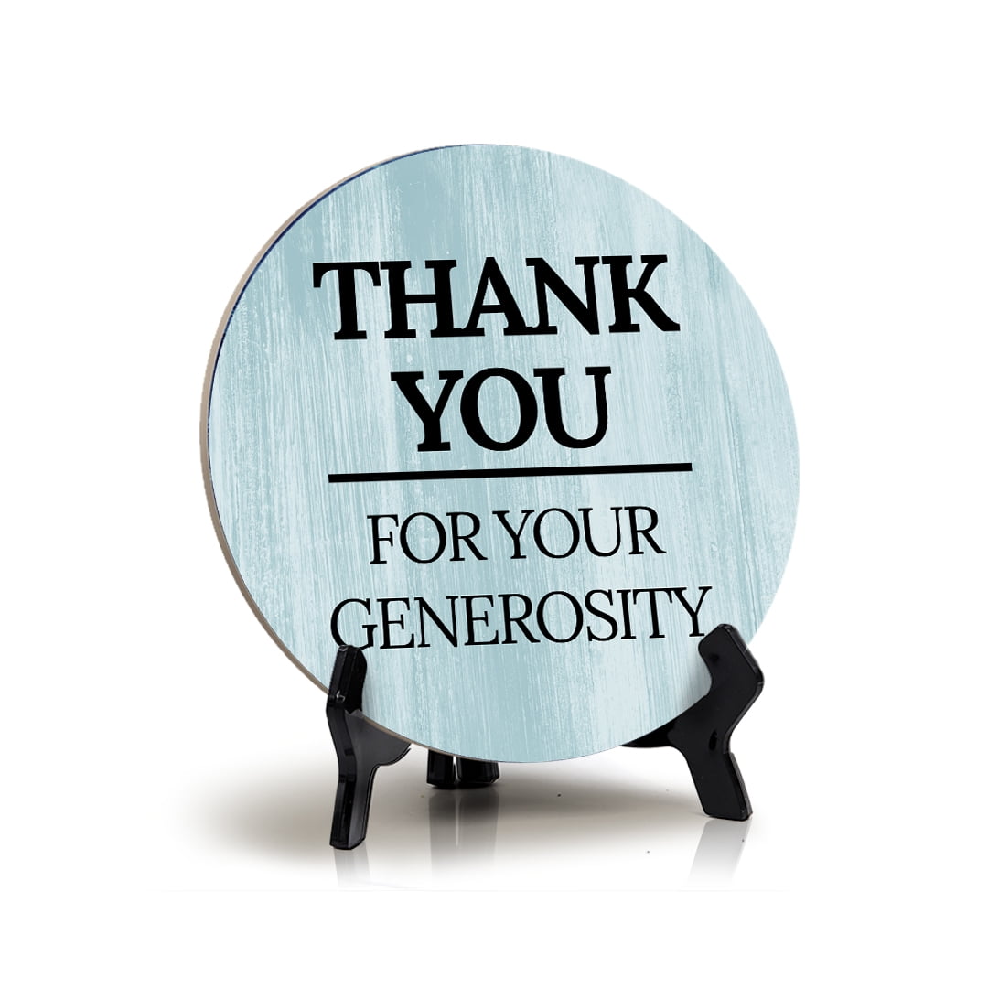 Sign ByLITA Thank You for Your Generosity, Wood Color, Circle Table ...