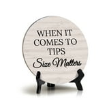 Sign ByLITA When It Comes To Tips, Size Matters, Wood Color, Circle ...