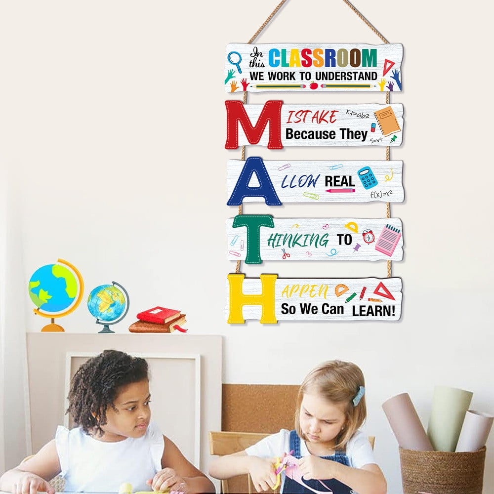Sign Classroom Decorations Wall Mathematics Science Sign Math Plaque ...