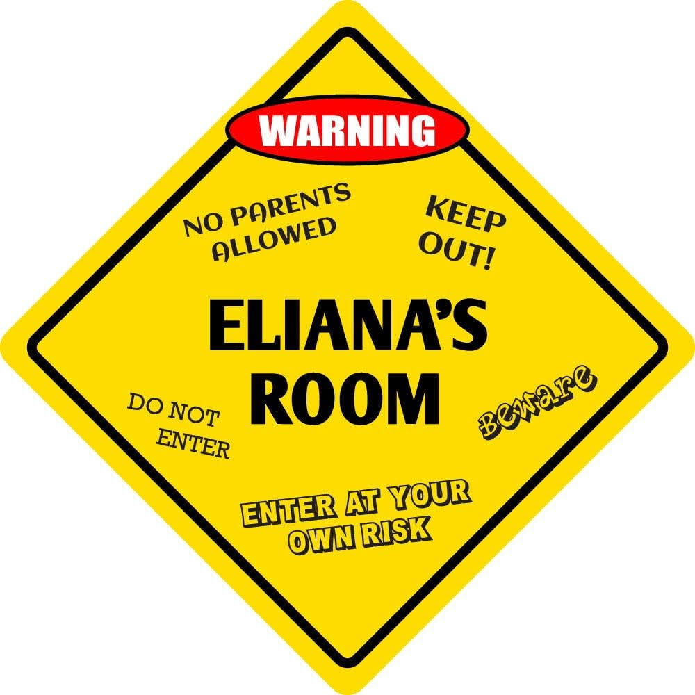 Sign Decoration Wall Art - Aluminum Eliana's Room Door 12"x12" Metal ...