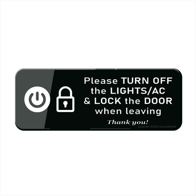 Sign For Door, Acrylic Plastic Please Turn Off The Lights Ac Lock The ...