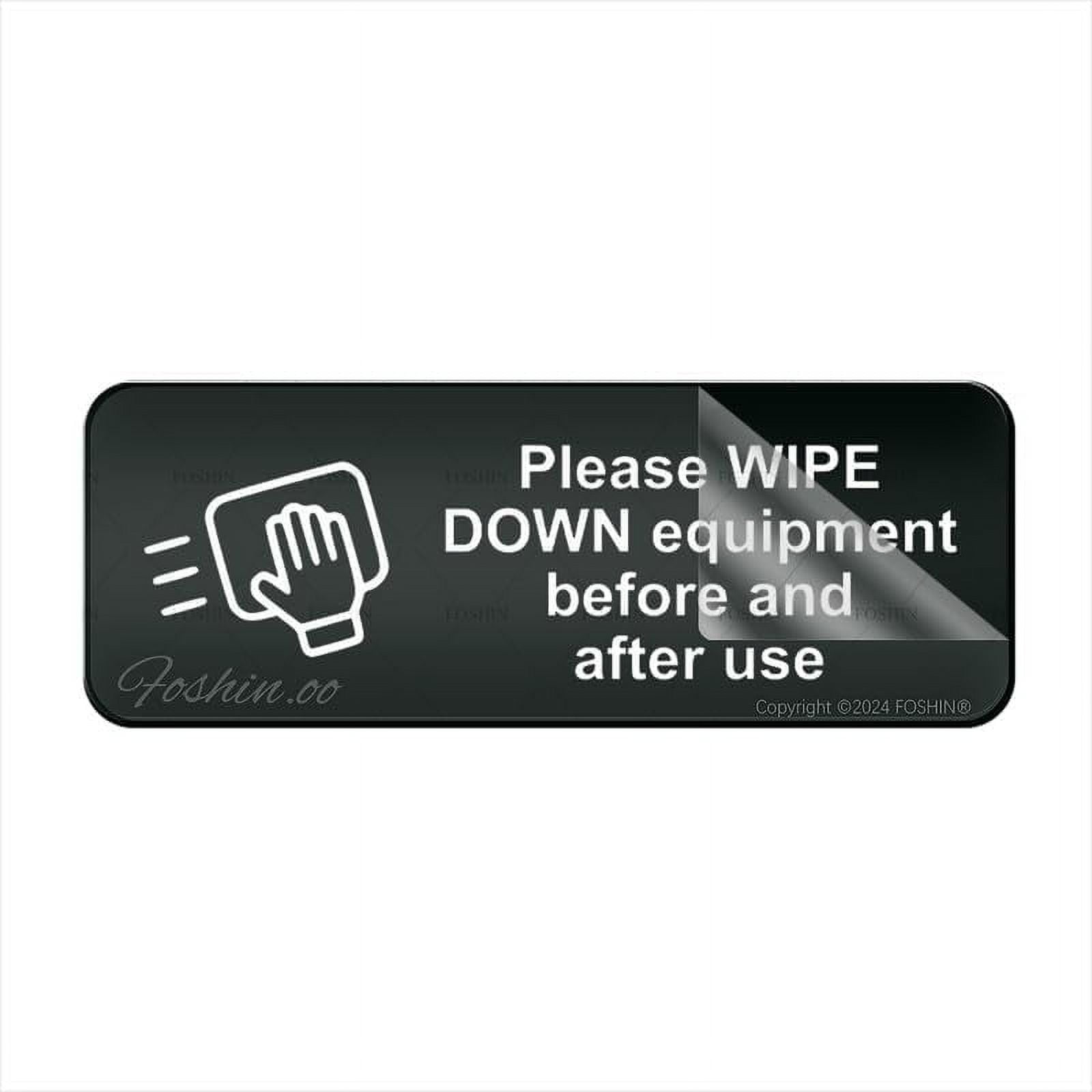 Sign For Door Acrylic Plastic Please Wipe Down Equipment Before And ...