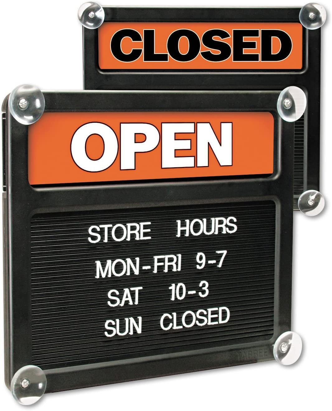 Sign Double-Sided Open/Closed Sign w/Plastic Push Characters, 14.38 x ...