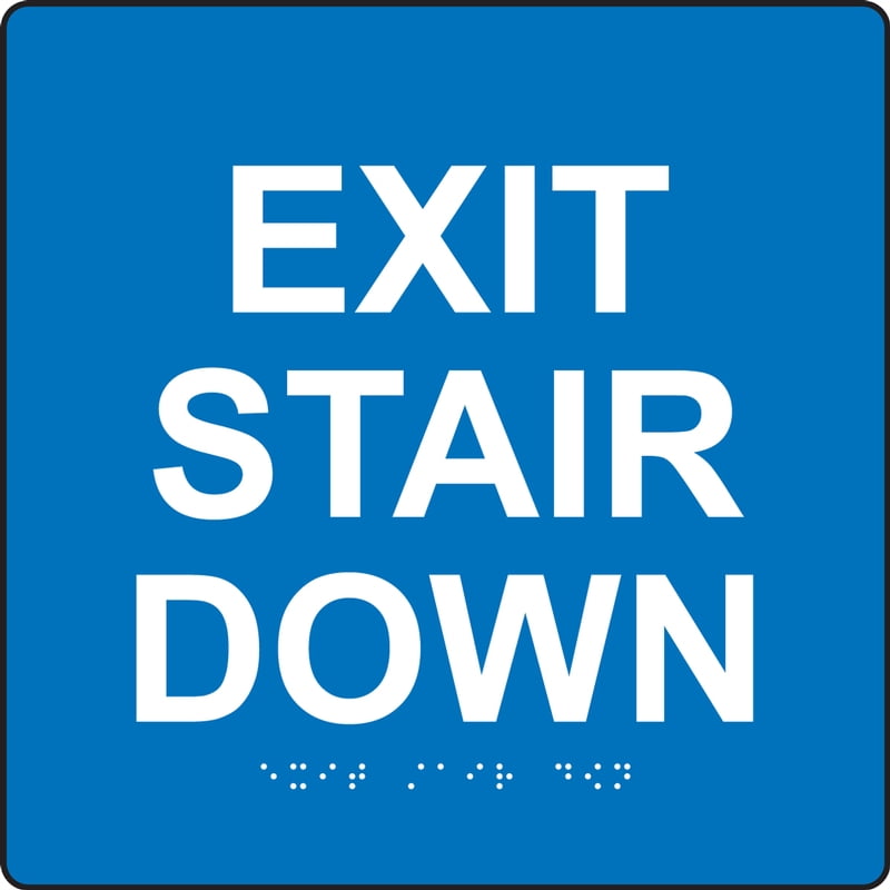 Sign Exit Stair Down Metal 12 Inch Rust Free Aluminum, Uv Printed, Easy ...