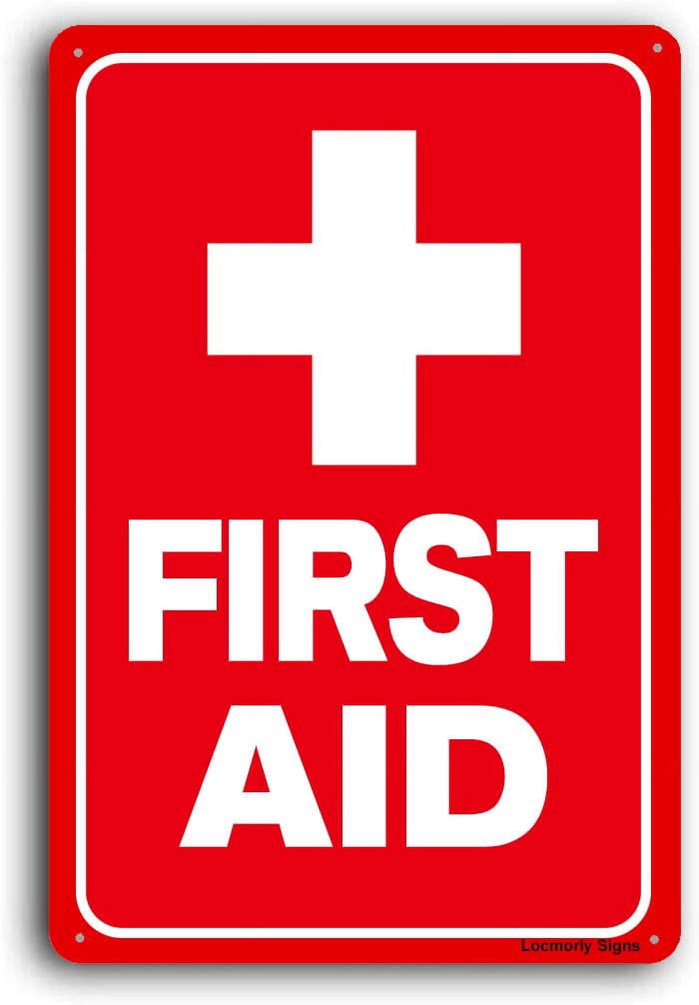 Sign, First Aid Sign, Metal First Aid Signs Safety Sign Size: 12 x 16 ...