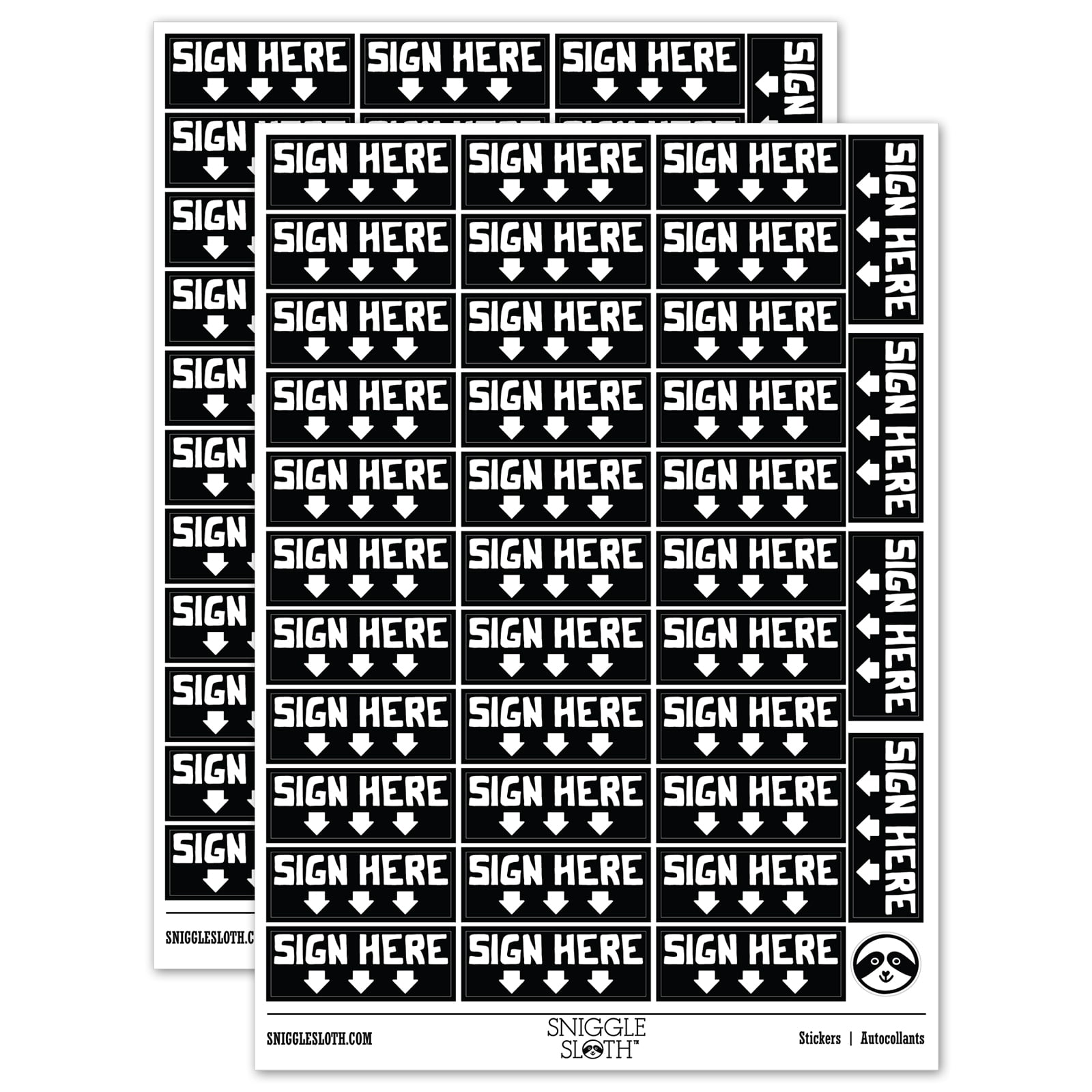 Sign Here Arrows Teacher Student School Sticker Set - Black - Matte ...