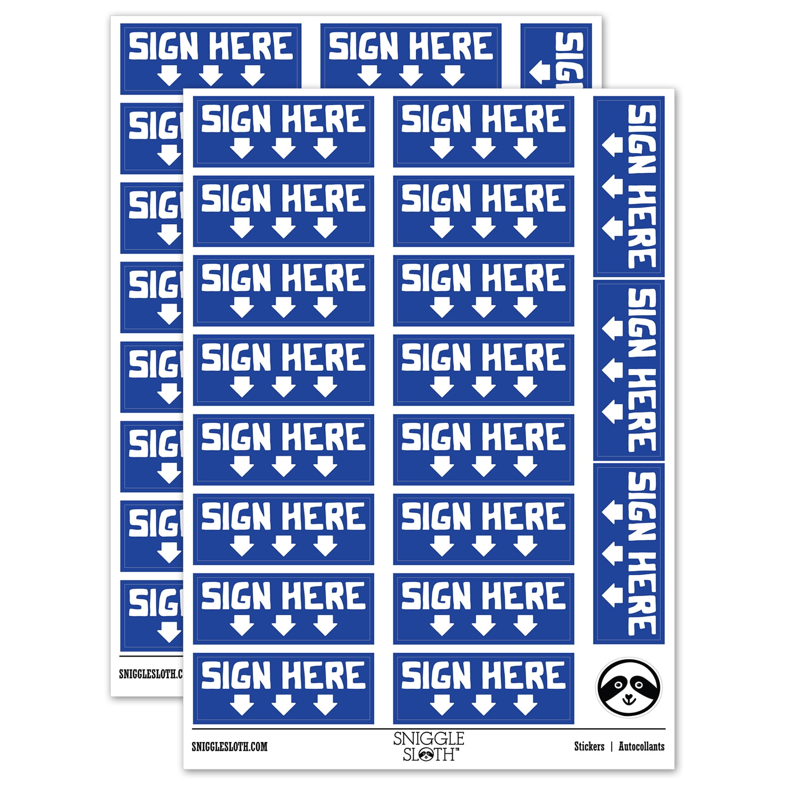 Sign Here Arrows Teacher Student School Sticker Set - Dark Blue - Gloss ...