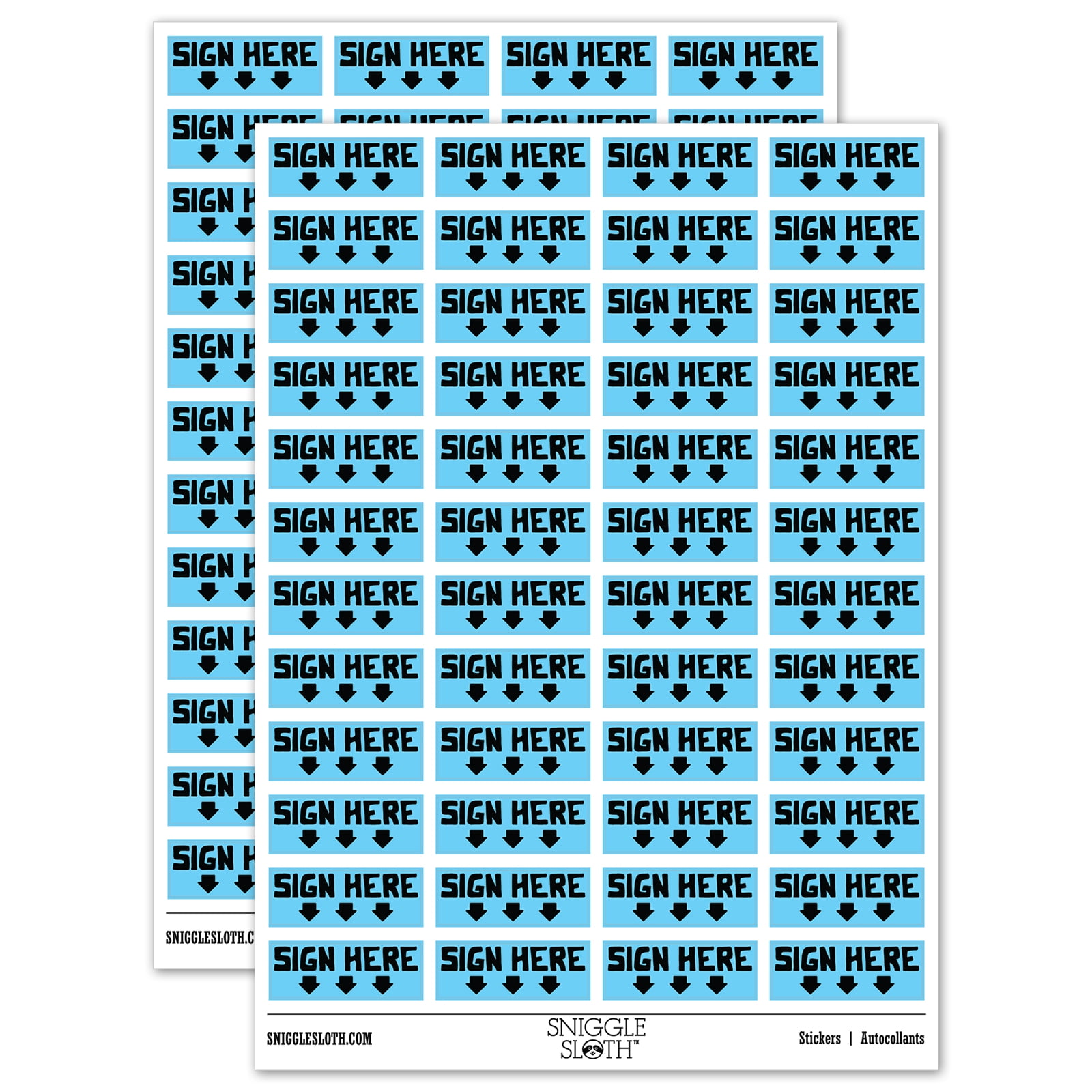Sign Here Arrows Teacher Student School Sticker Set - Light Blue ...