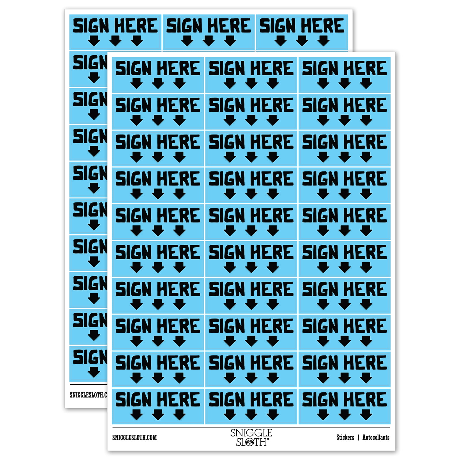 Sign Here Arrows Teacher Student School Sticker Set - Light Blue ...