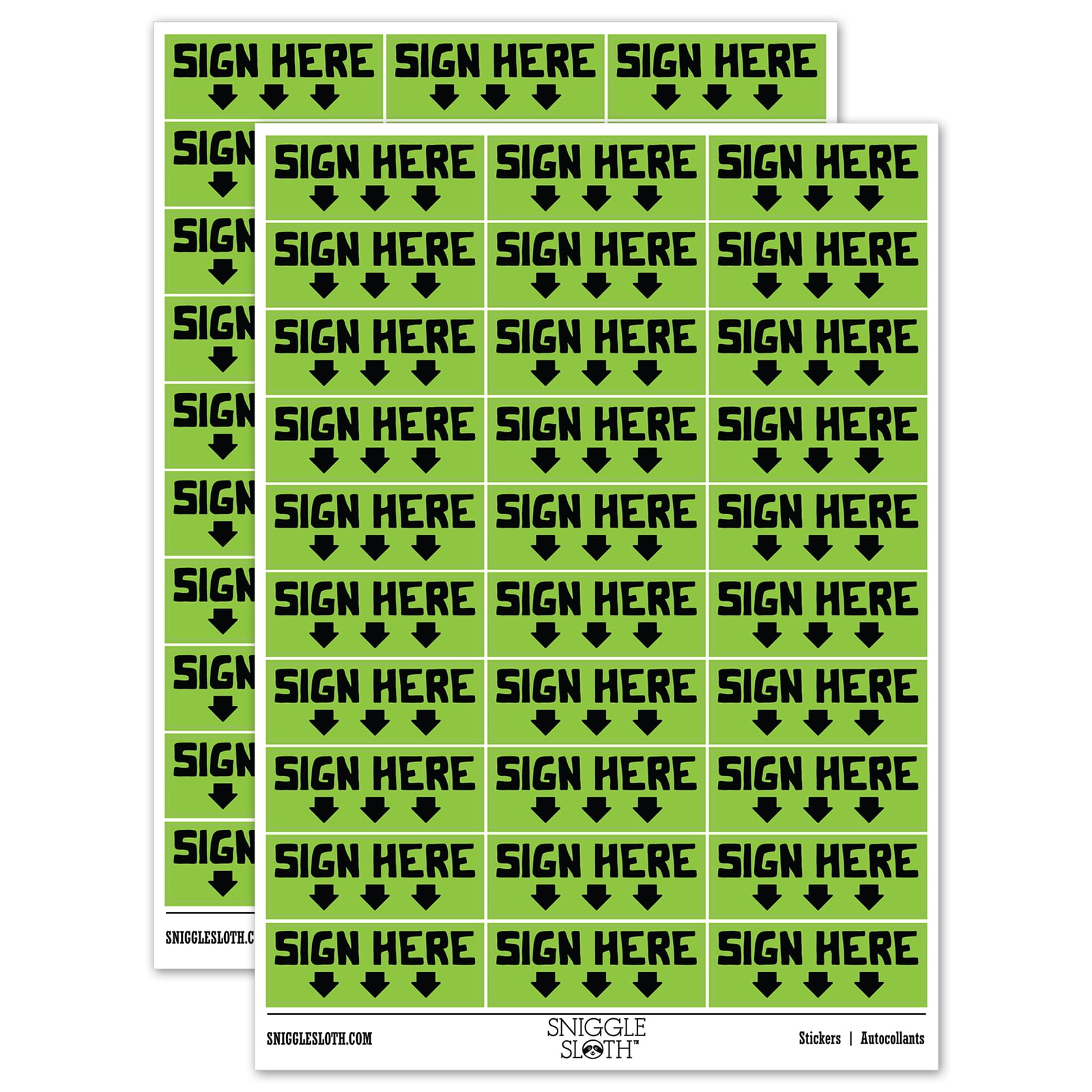 Sign Here Arrows Teacher Student School Sticker Set - Light Green ...
