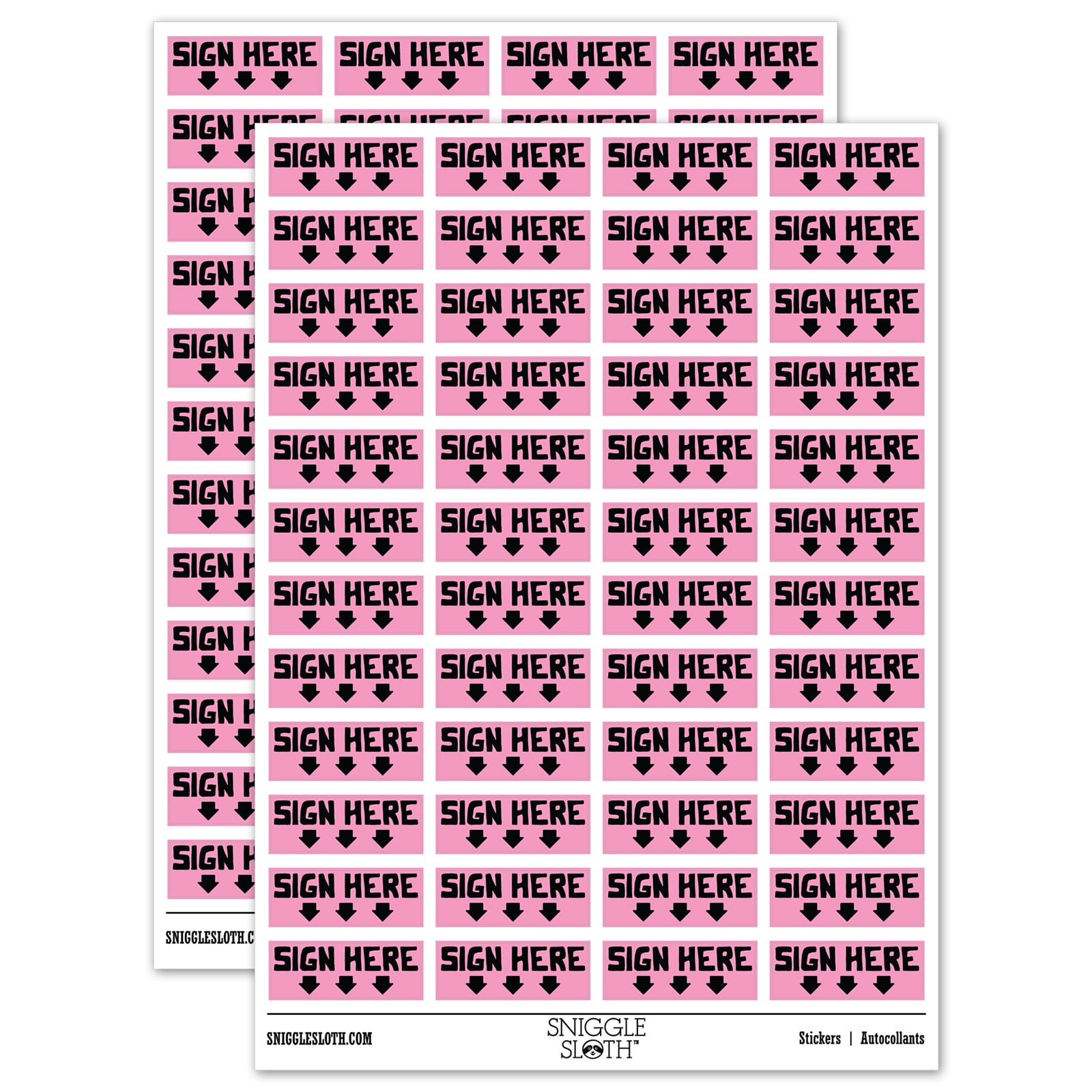 Sign Here Arrows Teacher Student School Sticker Set - Light Pink ...