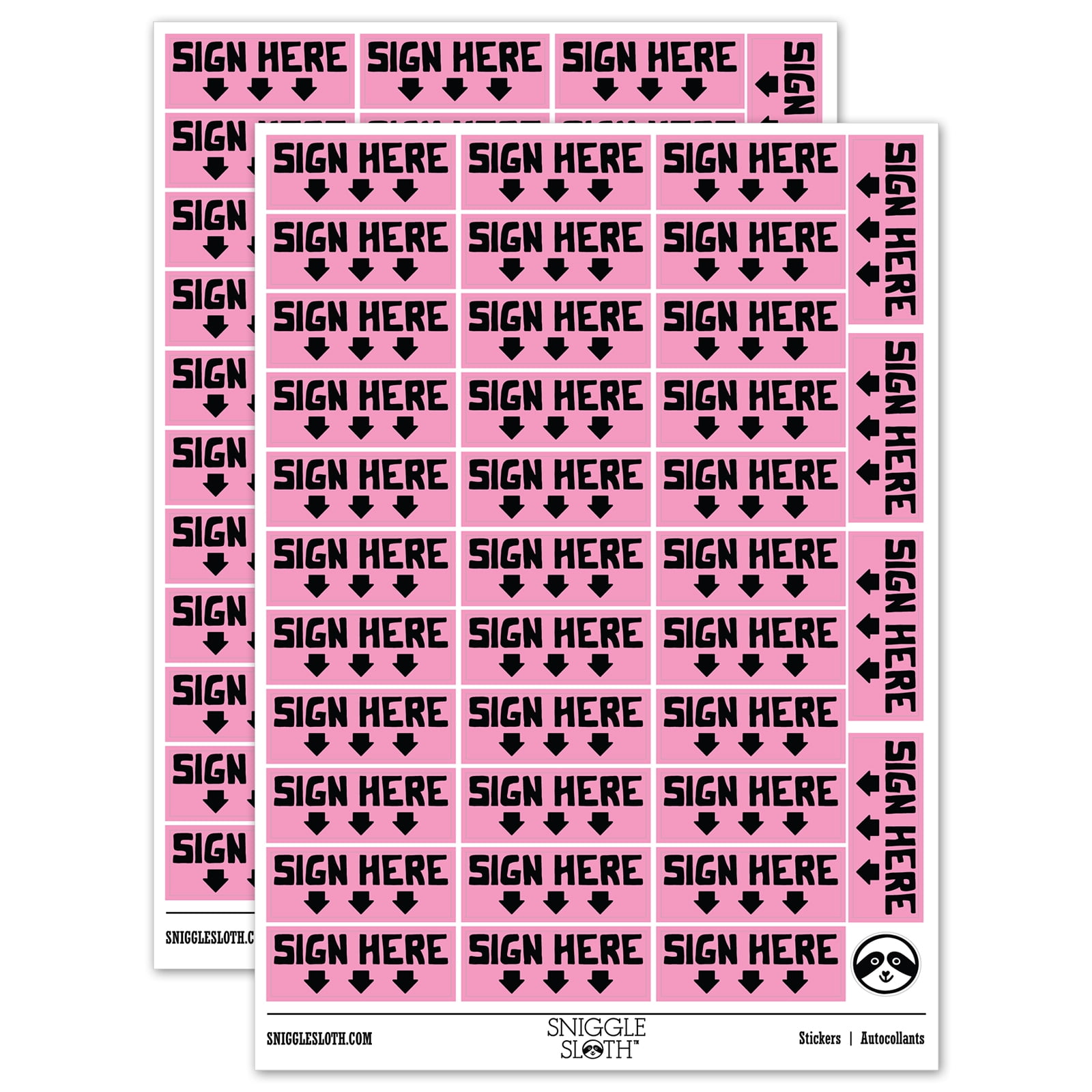 Sign Here Arrows Teacher Student School Sticker Set - Light Pink ...