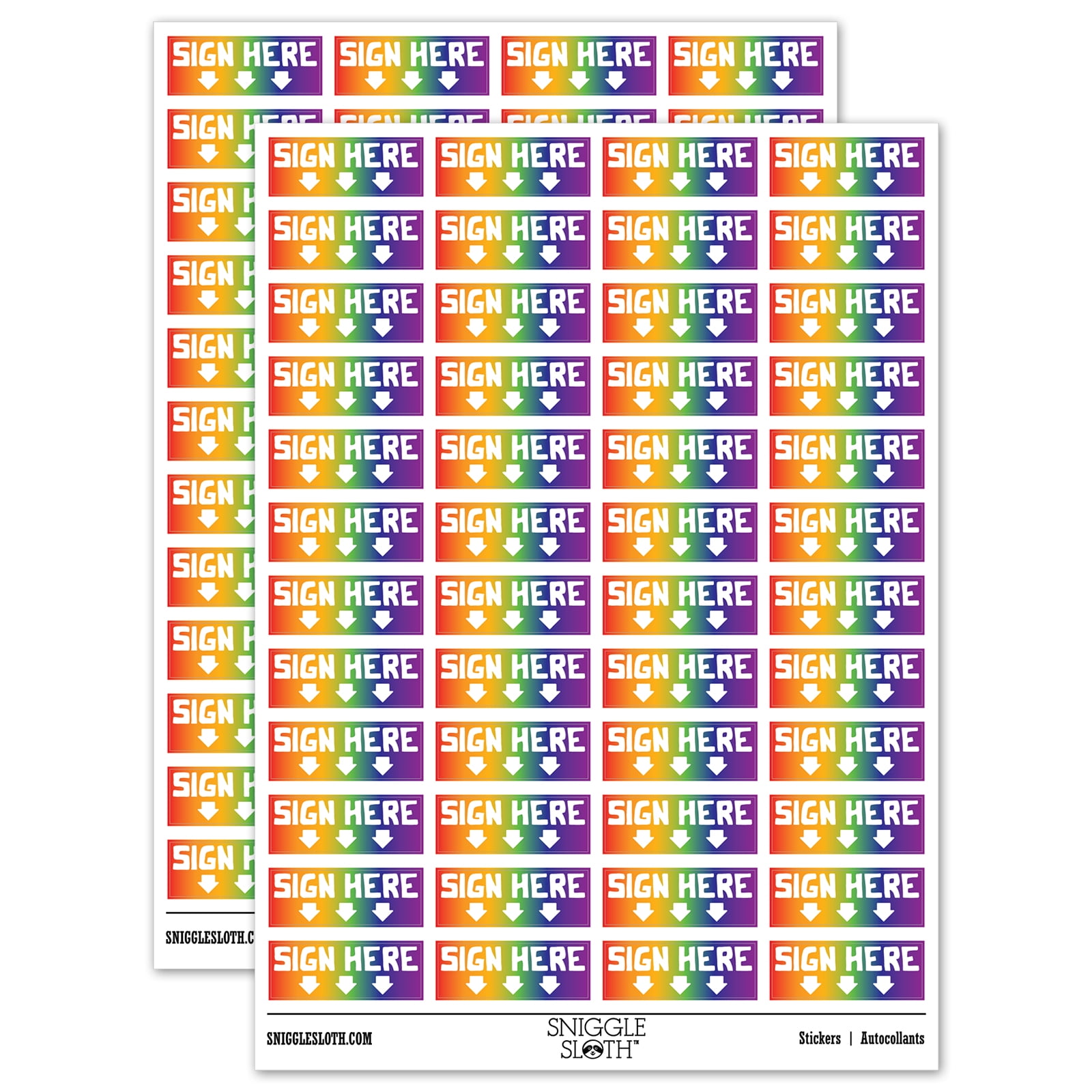 Sign Here Arrows Teacher Student School Sticker Set - Rainbow - Matte ...