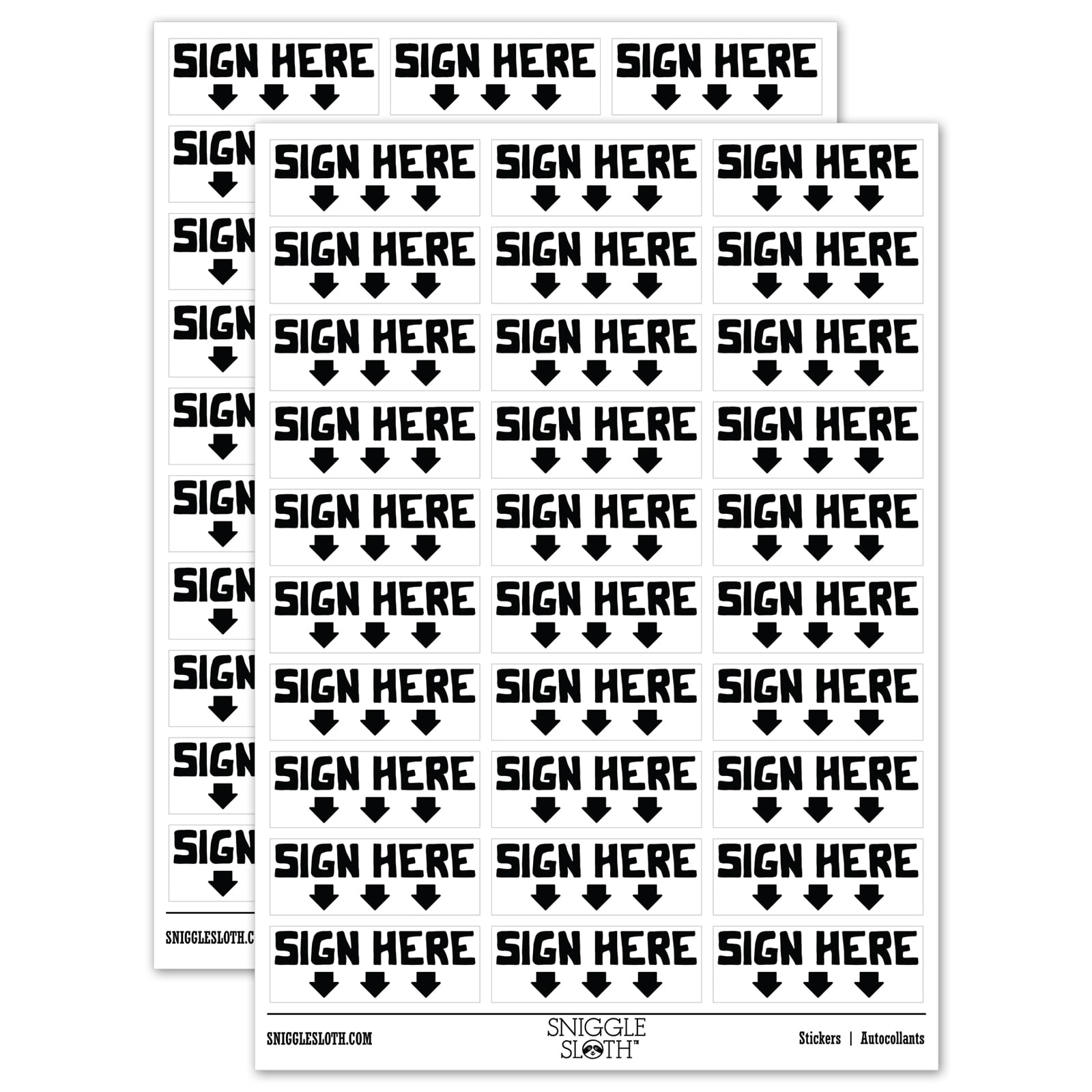 Sign Here Arrows Teacher Student School Sticker Set - White - Gloss ...