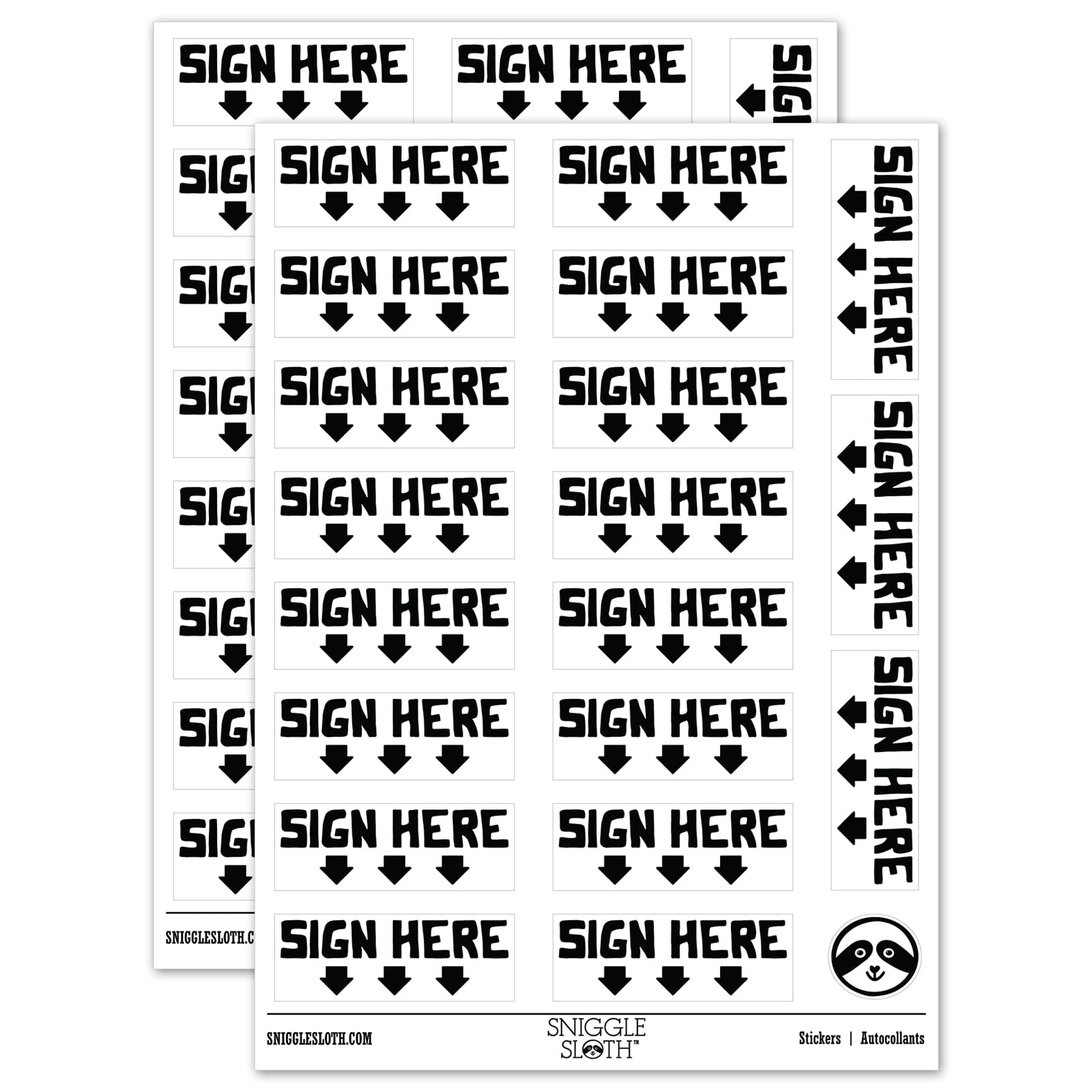 Sign Here Arrows Teacher Student School Sticker Set - White - Gloss ...