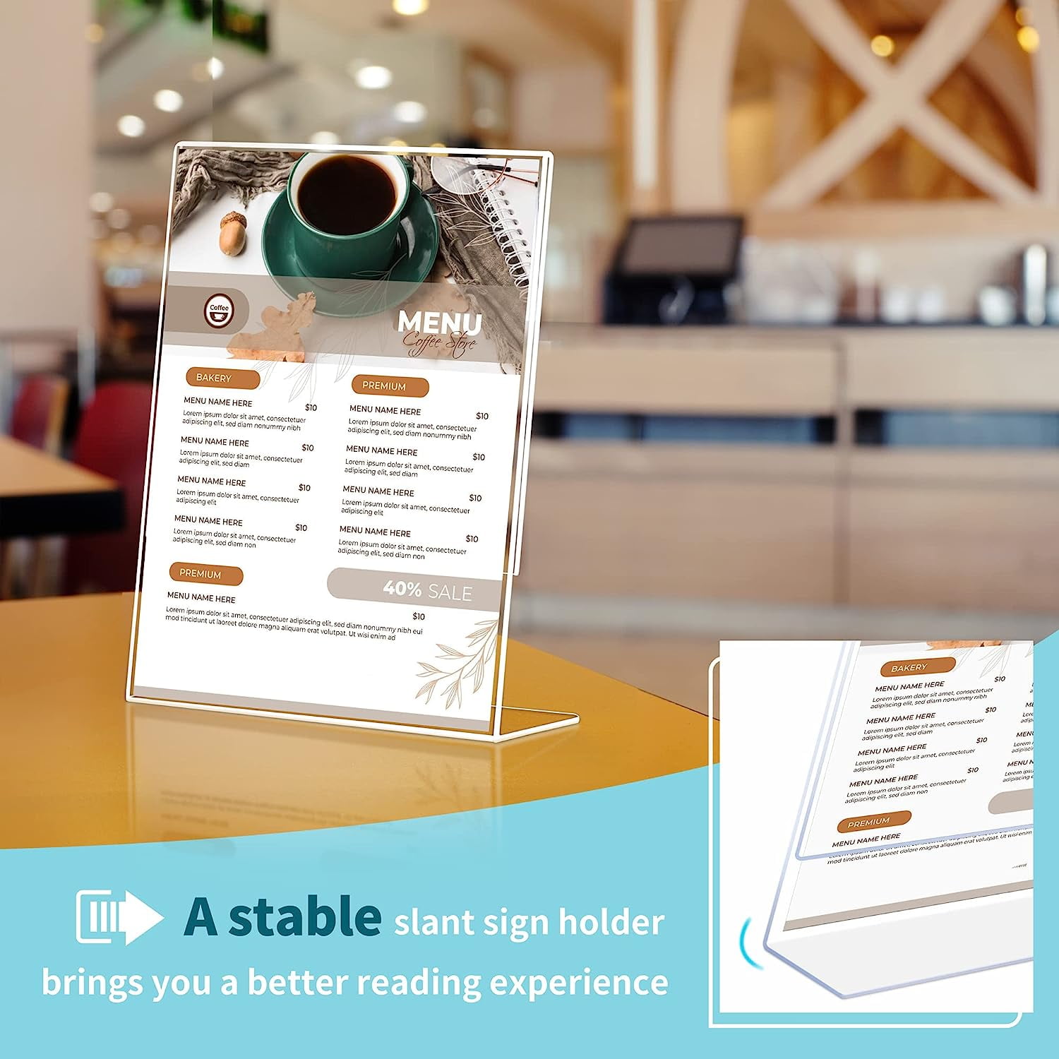 Sign Holder 8.5 x 11, 12 Pack, L Shape Plastic Clear Sign Stand for ...