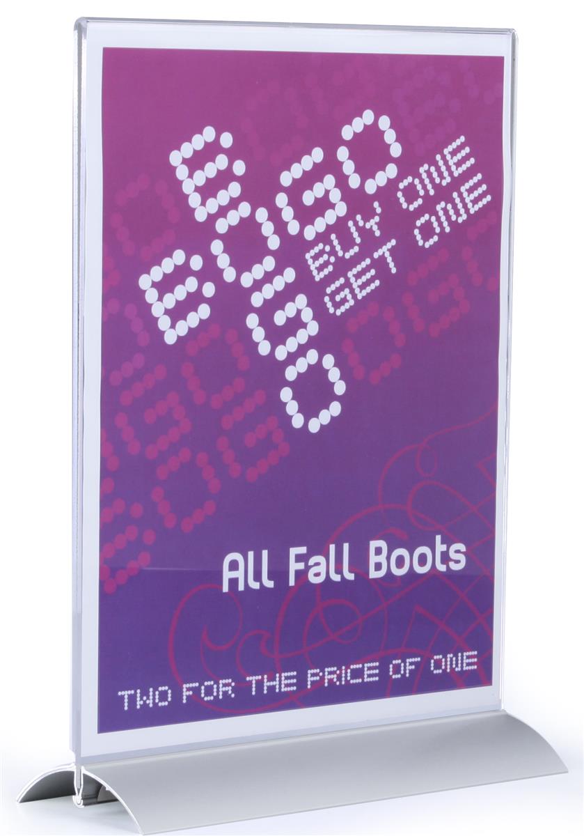 Sign Holder 8-9/16"w x 12"h x 3-5/16"d Acrylic Desktop Picture Frame ...