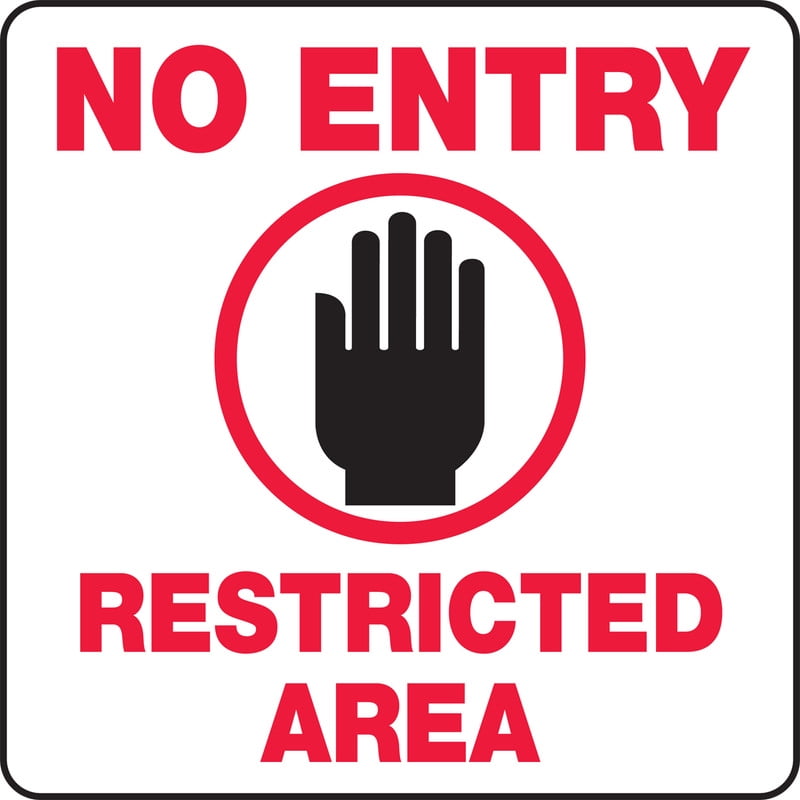 Sign Holder Labels No Entry Restricted Area Metal Signs 12 Inch Rust ...