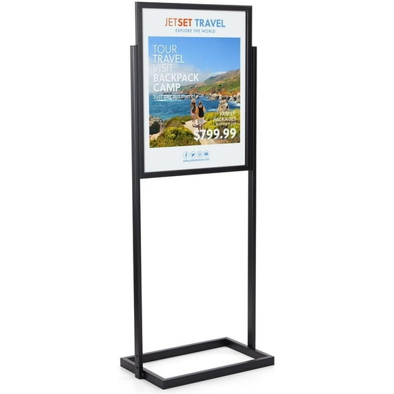 Sign Holder Stand for Floor with Top-loading Design, Includes 2 Non ...
