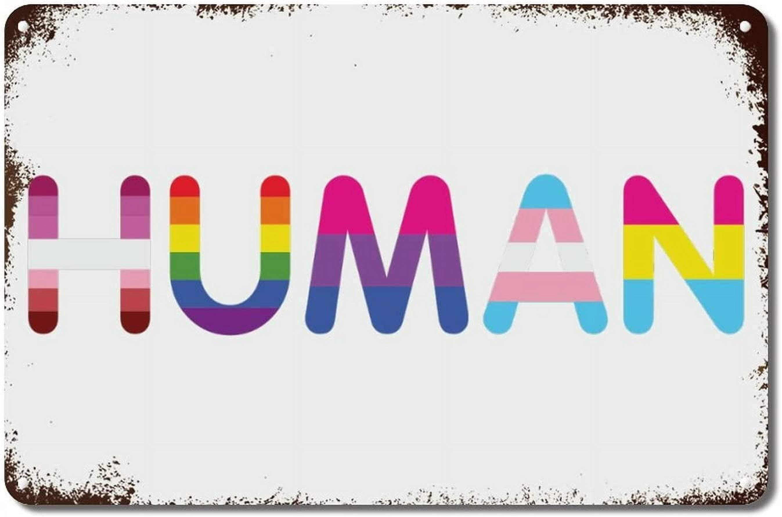 Sign Human Bisexual Pansexual Transgender Metal Aluminum Sign Love Wins ...