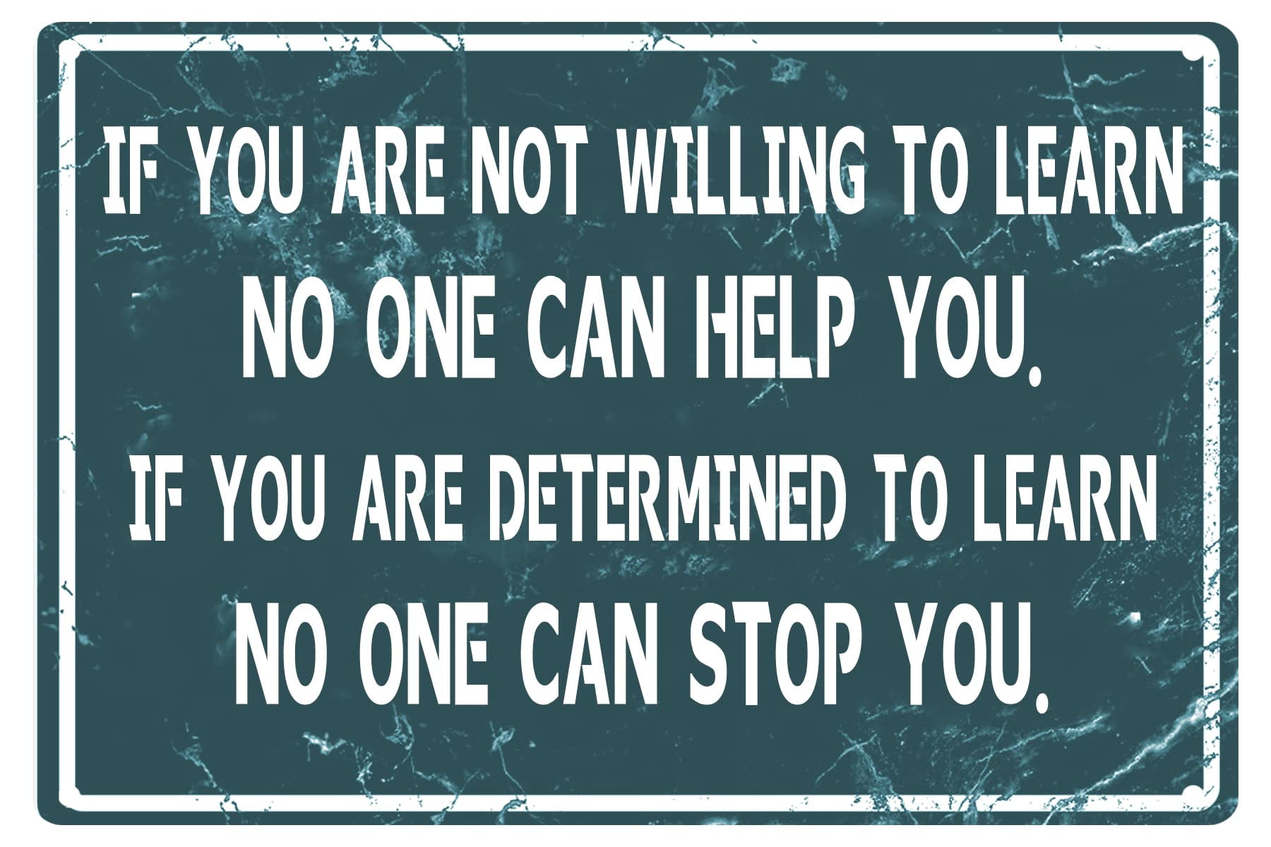 Sign If You Are Not Willing To Learn No One Can Help You Vintage Wall Decor Metal Sign Size: 8 x ...