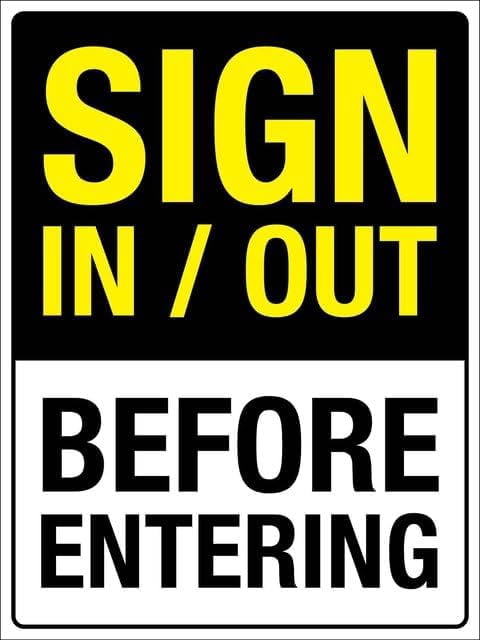 Sign In Out Before Entering Sign Metal 12"X8" Rust Free Aluminum,Indoor ...