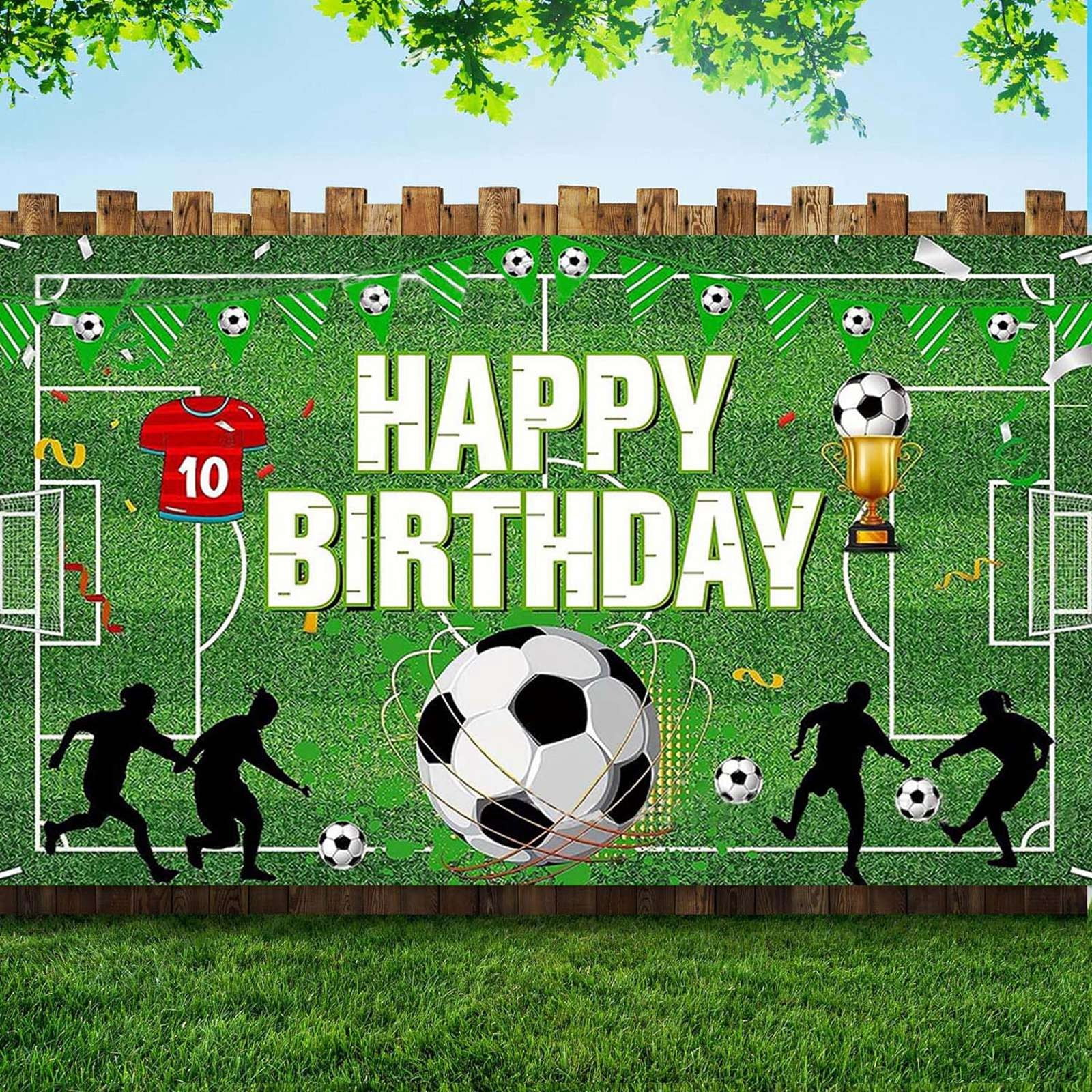 Sign Information Foreign Trade Border Soccer Birthday Background Fabric ...